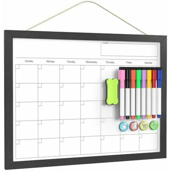 Dry Erase Calendar for Wall, 17x13 Inches Calendar Whiteboard for Wall ...