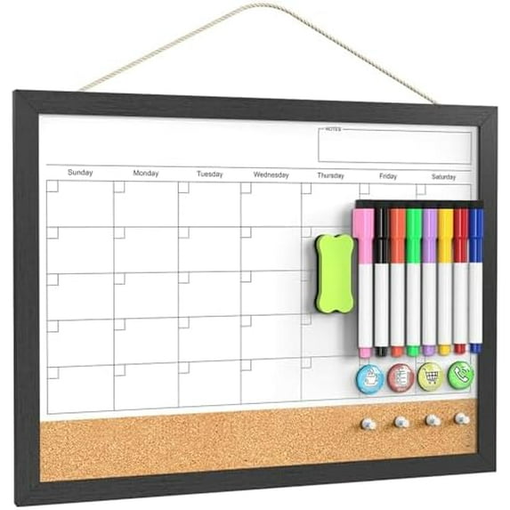 Dry Erase Calendar for Wall, 17x13 Inches Calendar Whiteboard for Wall ...