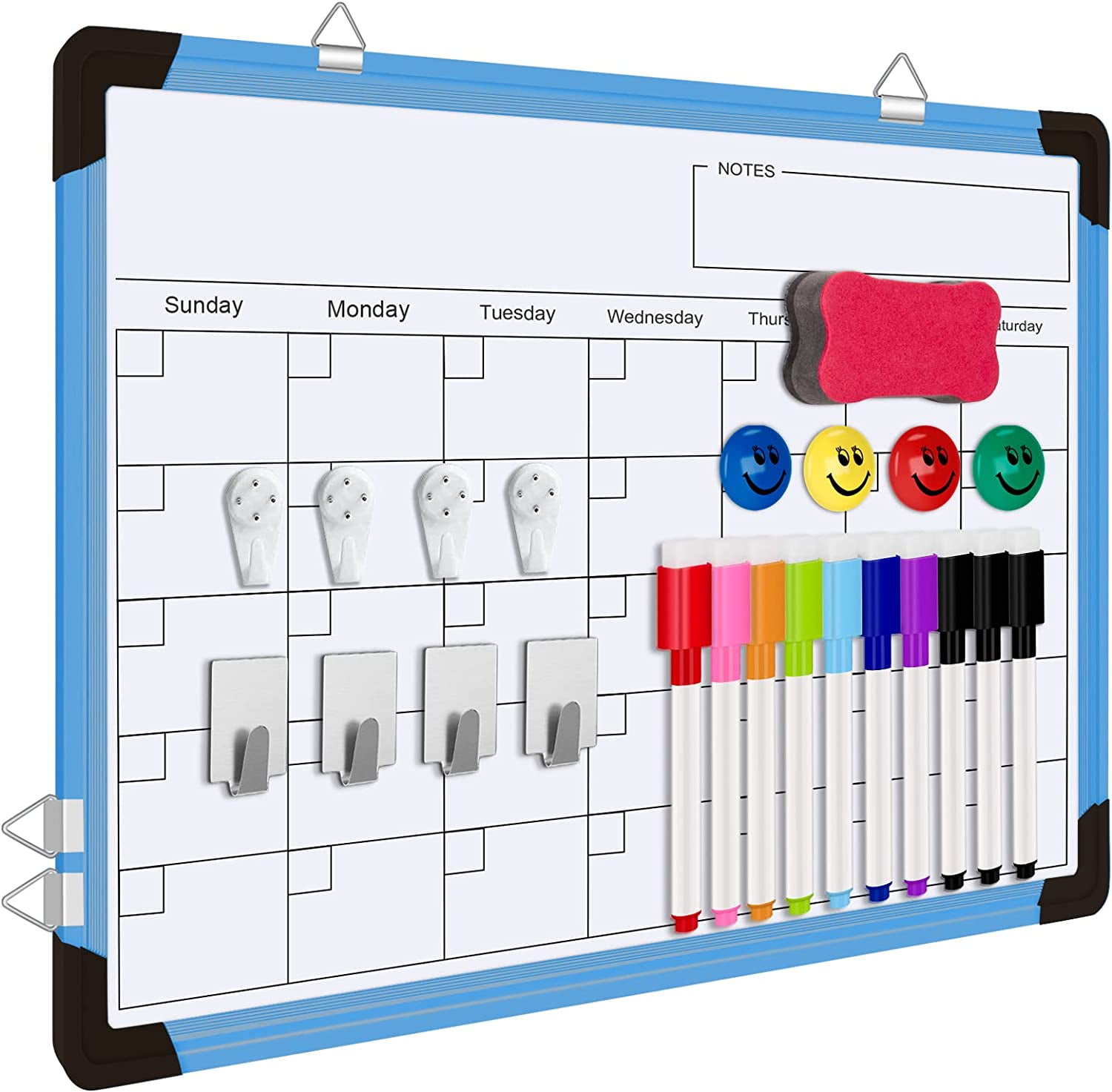 Dry Erase Calendar Whiteboard, Magnetic White Board Calendar Dry Erase ...