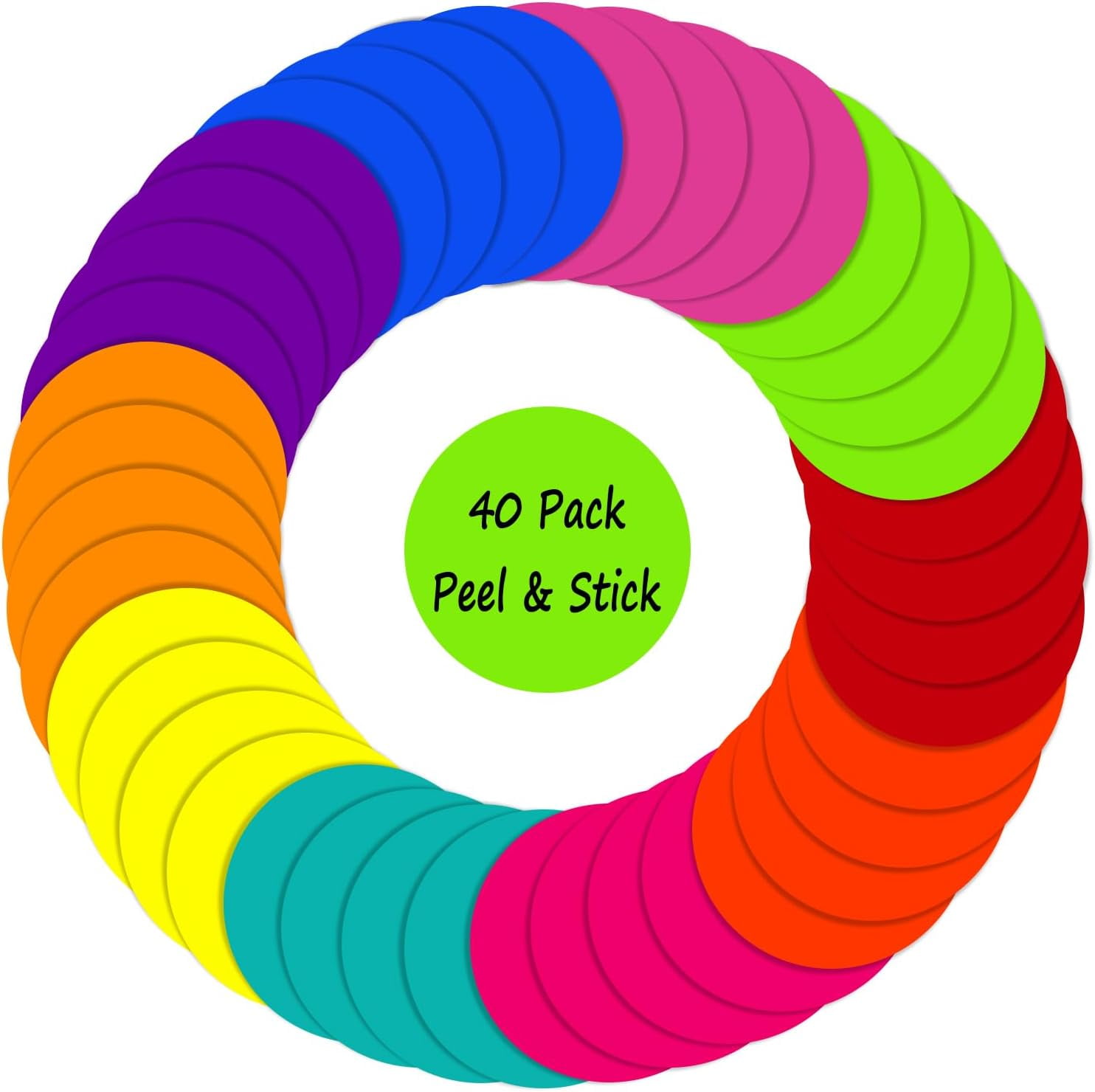 Dry Erase Circle Dots, Multicolor Vinyl Line Up Spots Self Adhesive ...