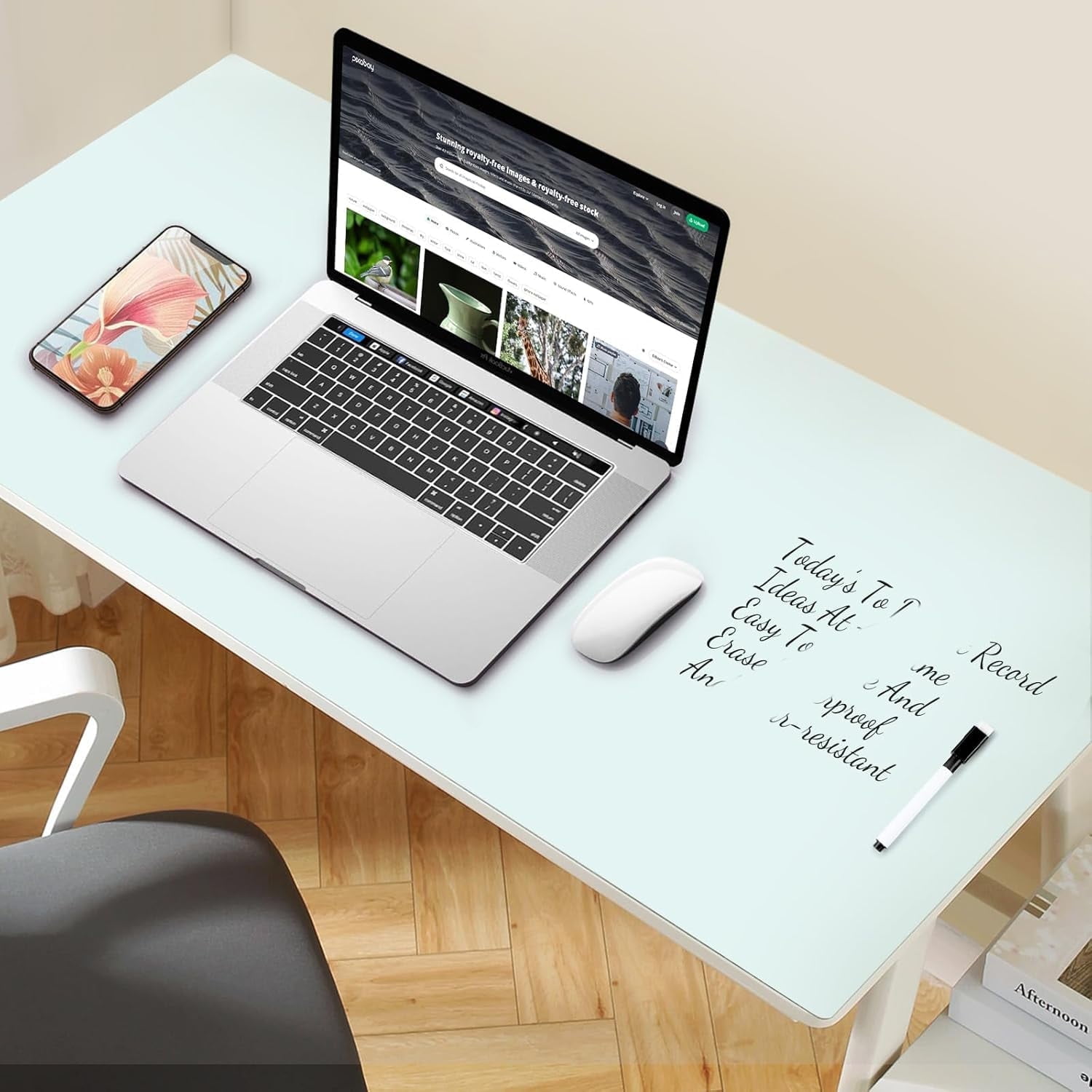 Dry Erase Desk Mat with Organosilicon Surface, Erasable Writing White ...