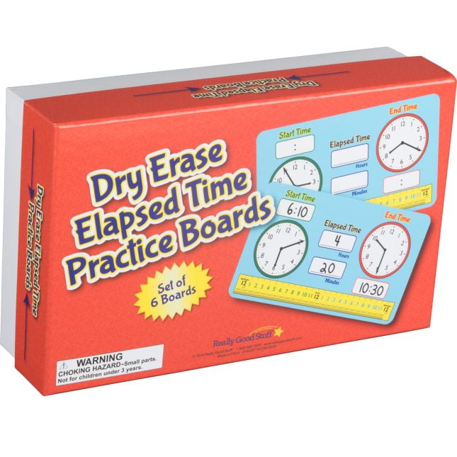 Dry Erase Elapsed Time Practice Boards - 6 boards - Walmart.com