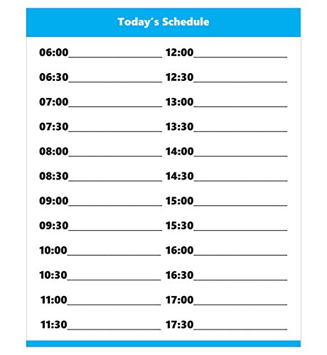 Dry Erase Hourly Schedule Magnet (24 Hour Clock) by DCM Solutions (Cyan ...