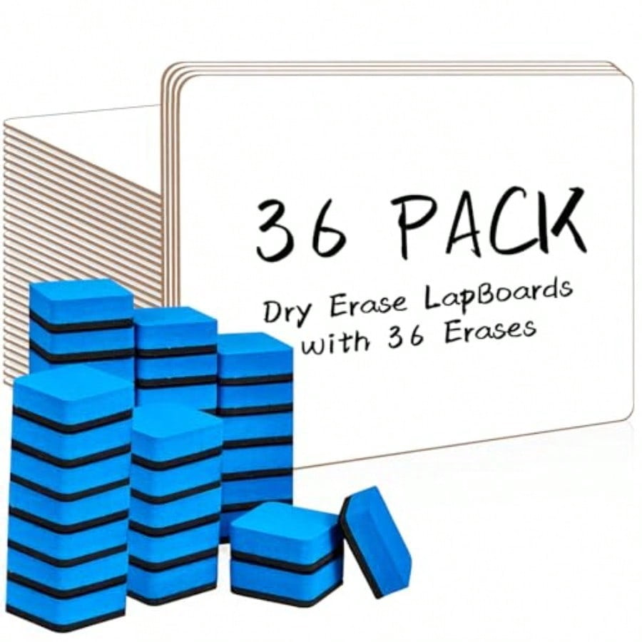 Dry Erase LapBoards 36 Pack Double Sided 12.5 x 9 Inch Whiteboards with ...