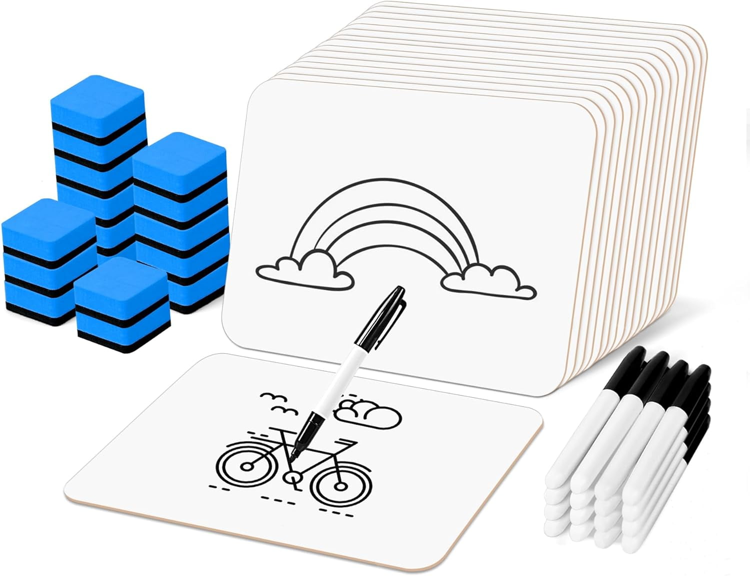 Dry Erase LapBoards, 16 Pack Double Sided 12.5 x 9 Inch Whiteboards ...