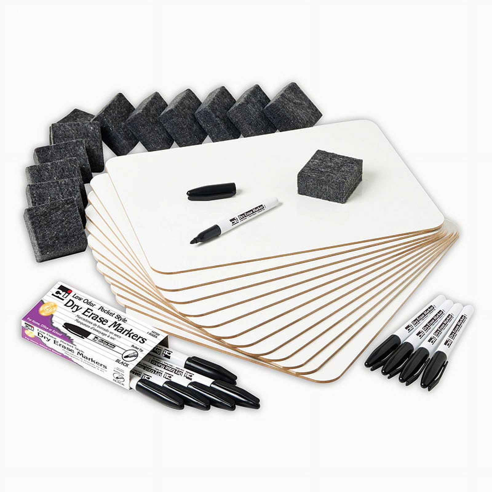 Dry Erase Lapboard Class Pack, Plain 1-Sided Boards, Markers & Erasers ...