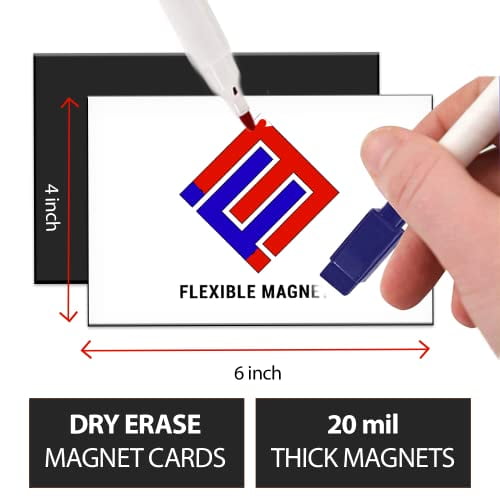 Dry Erase Magnetic Blank Card Labels - Plus Bonus! 4 Colored Dry Erase ...