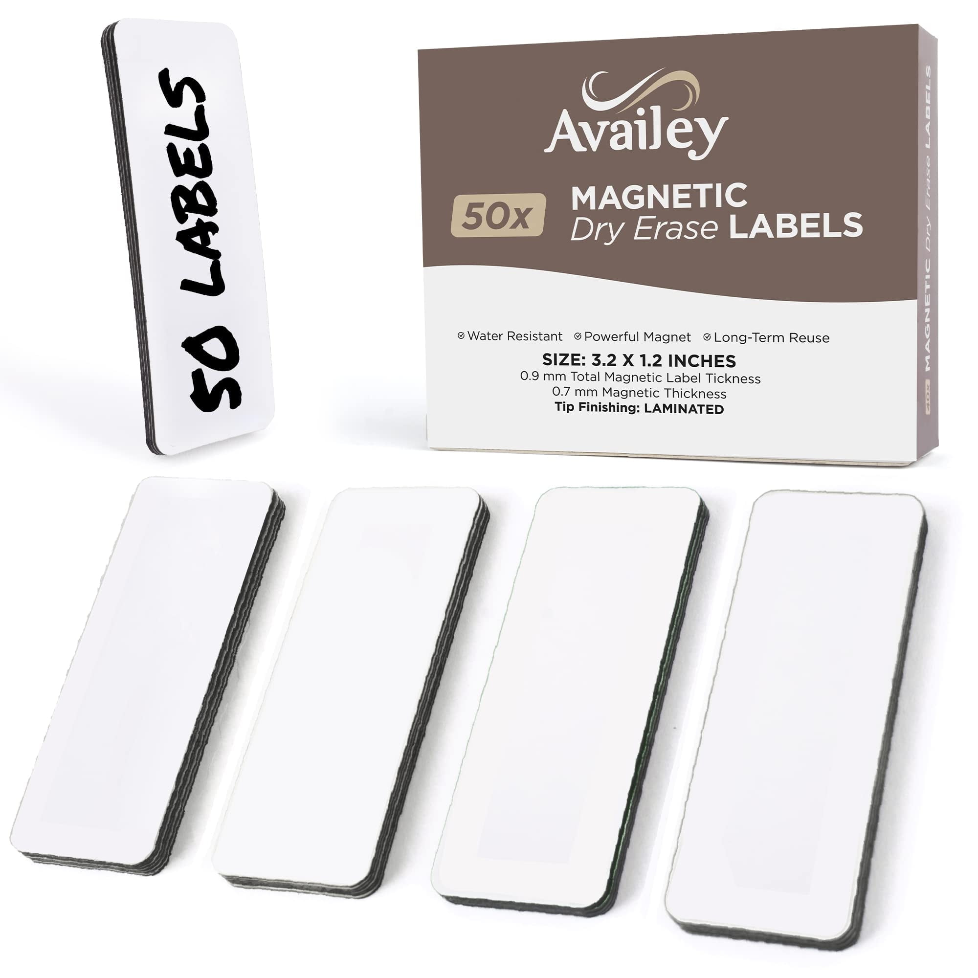 Dry Erase Magnetic Labels, 50 Pieces Blank Writable Cards for ...