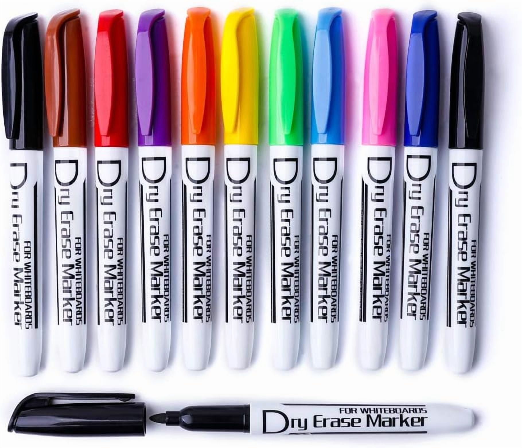 Dry Erase Markers Low Odor Fine Whiteboard Markers Thin Box of 12, 10 ...