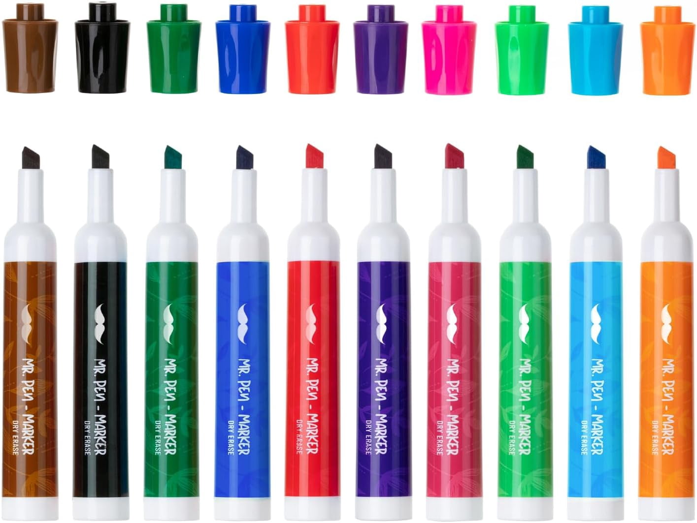 Dry Erase Markers/Pens With Chisel Tip, 10 Pack, Low Odor, Assorted ...