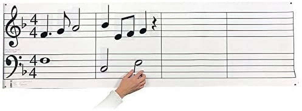Dry Erase Music Staff Laminated Giant Poster 61" Inches Plus Hangable ...