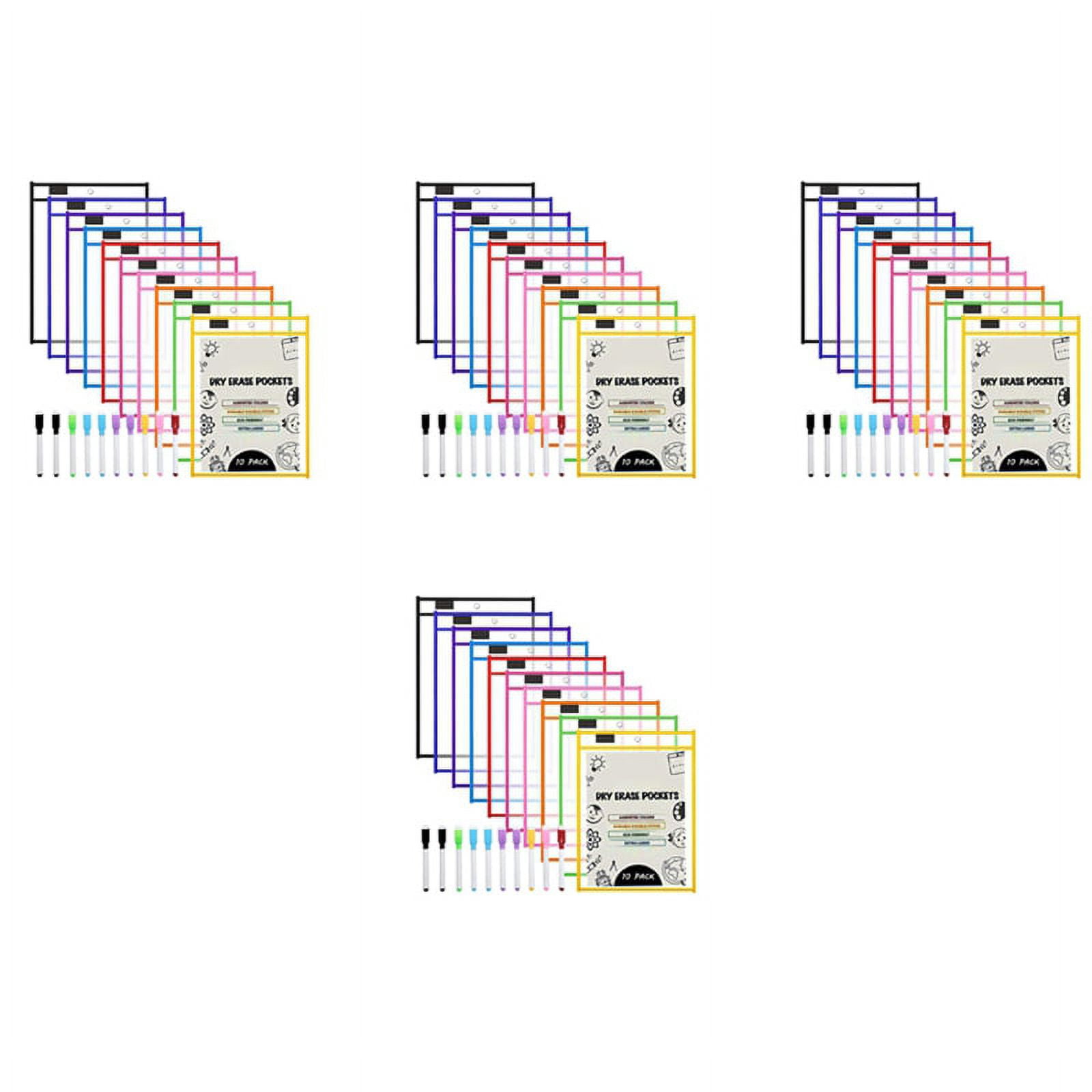 Dry Erase Pockets Sleeves, (40 Pack) A4 Paper Job Ticket Holders ...