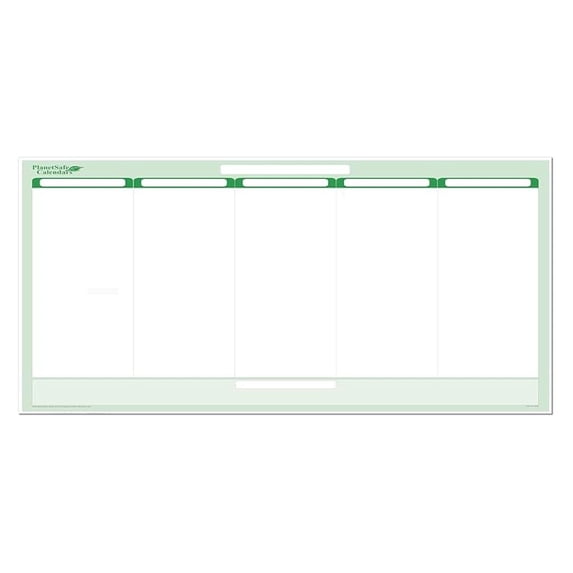 Dry Erase Wall Planner 75" x 36" - 5 Column Weekly Organizer - Green ...