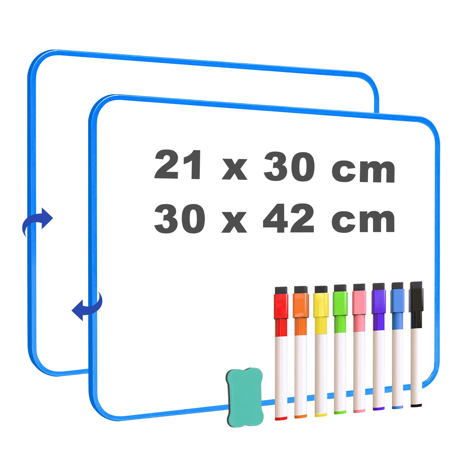 Dry Erase White Board 16" x 12" Portable and Double Sided A3 Mini ...