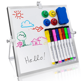YOLETO 10*10in Portable Double-Sided Magnetic Dry Erase White Board Kit ...
