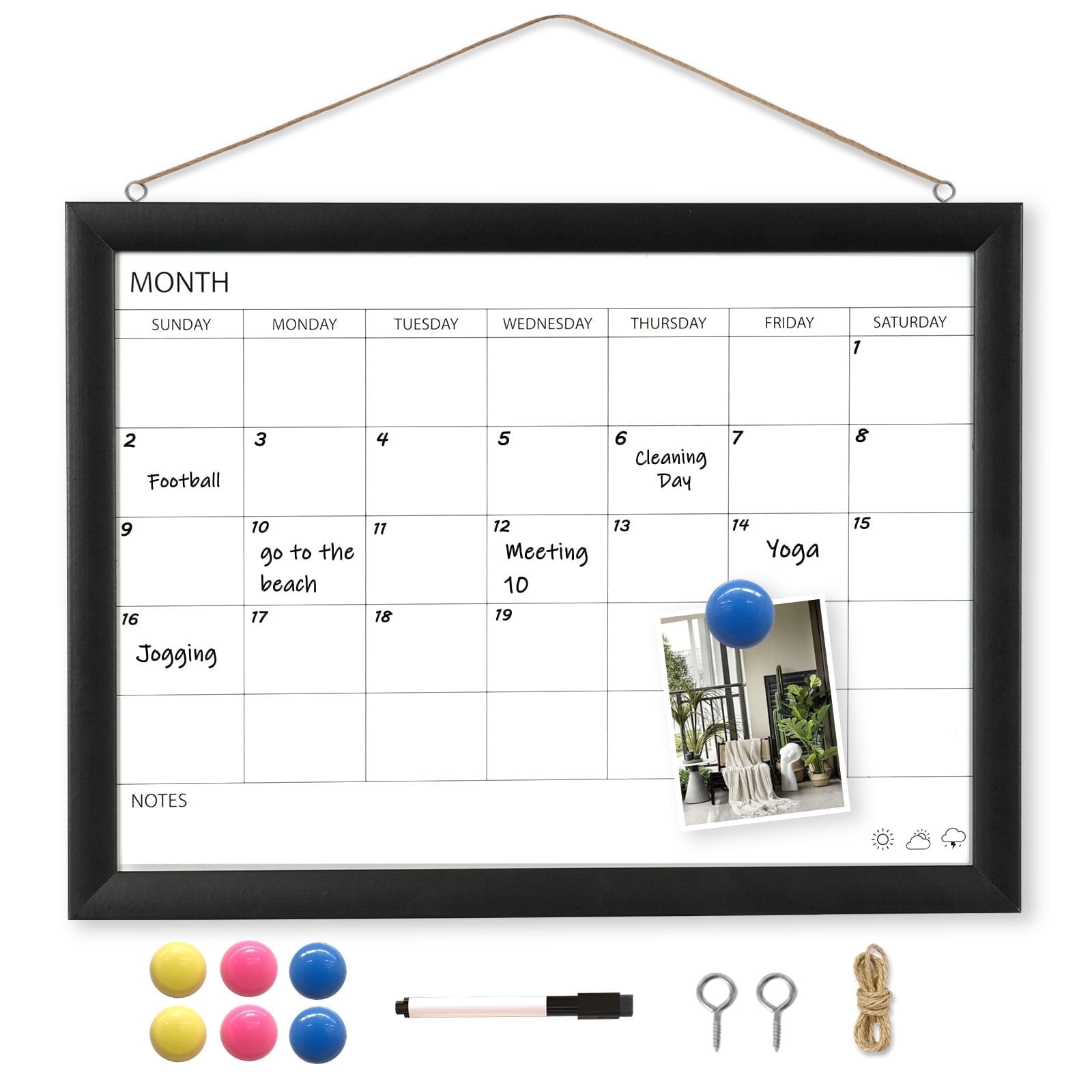 Dry Erase White Board & Monthly Calendar Board, Magnetic Whiteboard for ...
