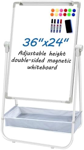 Dry Erase White Board with Stand Double Sided 36"X24" Magnetic U ...