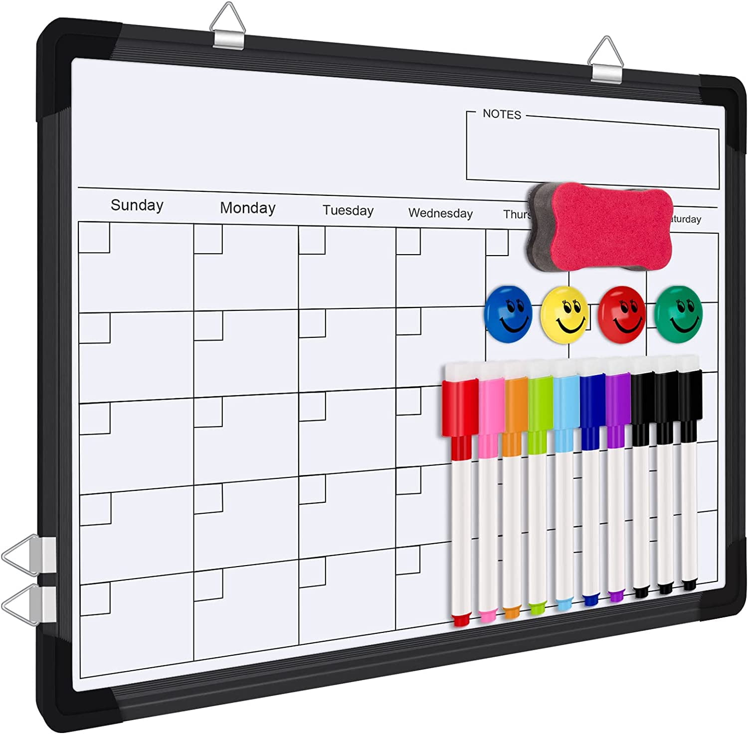 Dry Erase Whiteboard Calendar, Magnetic White Board Dry Erase Calendar ...