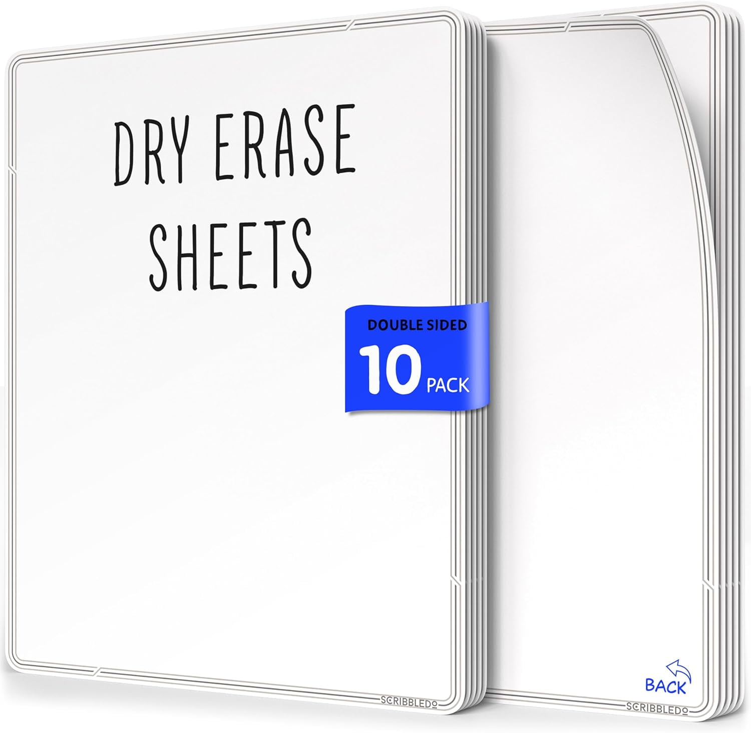 Scribbledo Double-Sided Small White Board Dry Erase Sheets, 9” x 12 ...