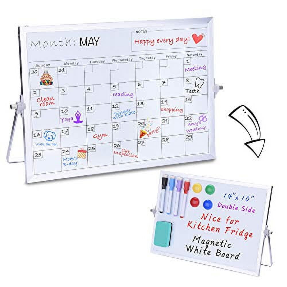 14"X10" Office Dry Wall Fridge Write Monthly Week Desk Double-Sided ...