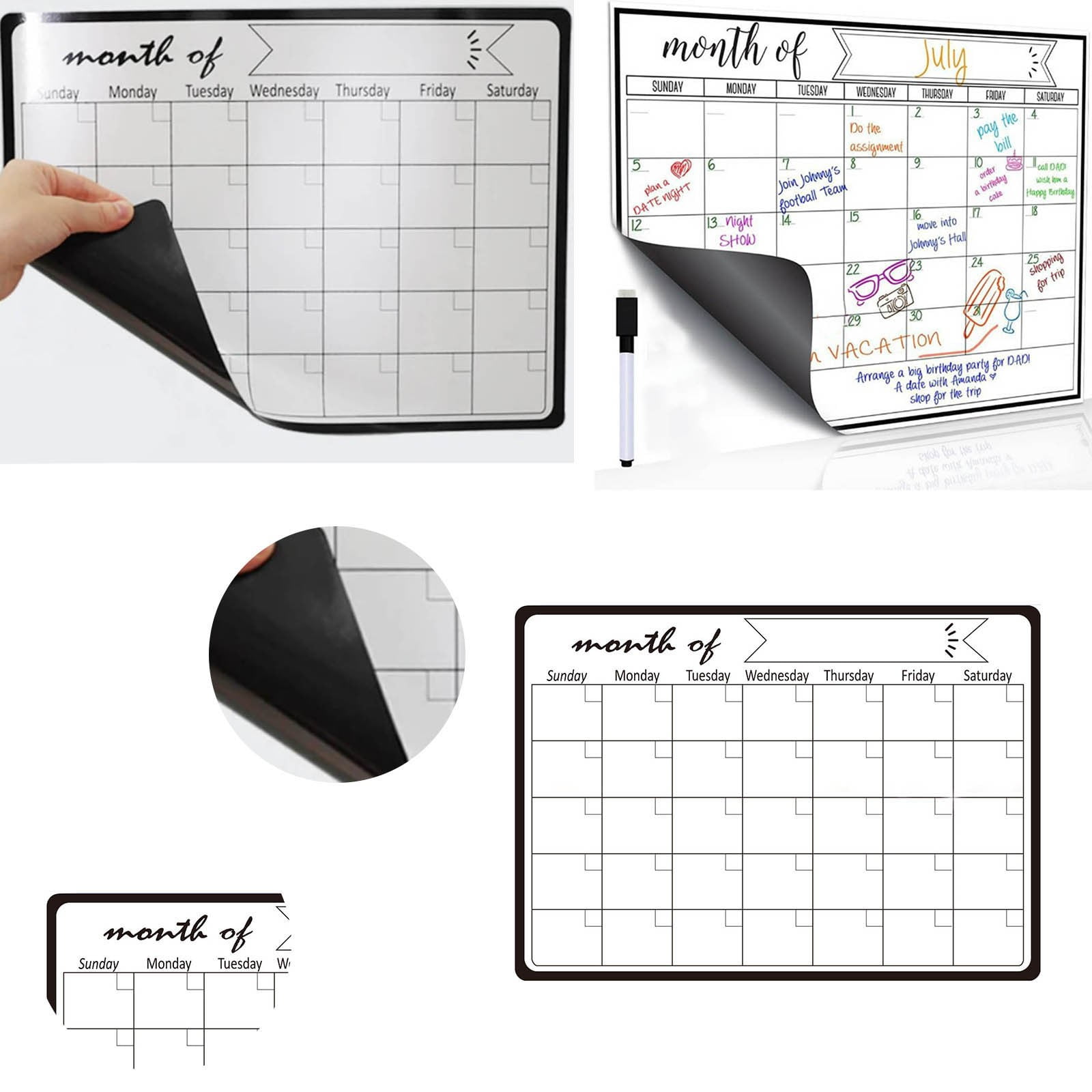 Dry Erase Whiteboard Sticker for Fridge, Removable Whiteboard Sheet for ...