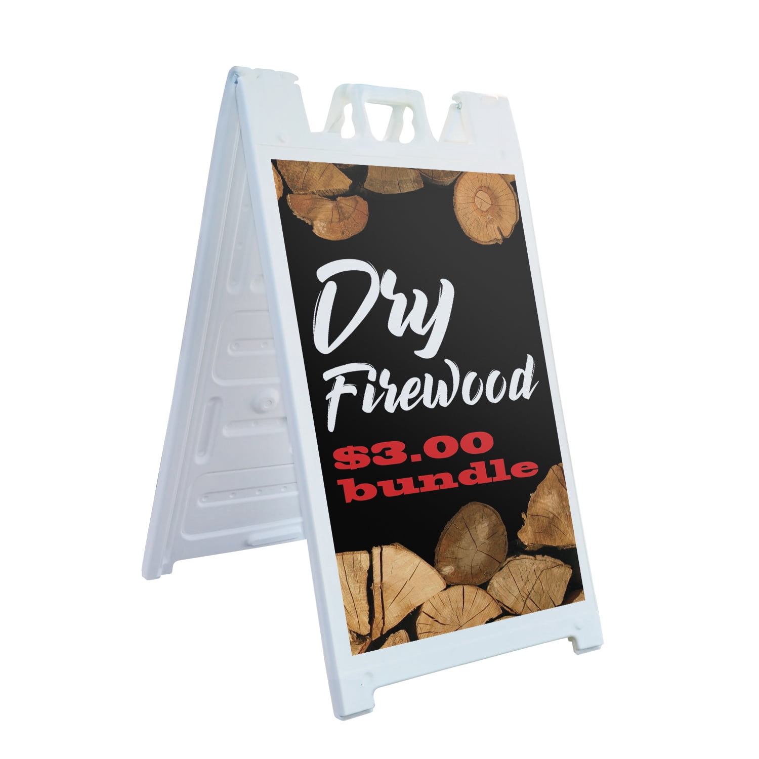 Dry Firewood $3.00 a Bundle 24" x 36" Double Sided A-Frame Sidewalk ...