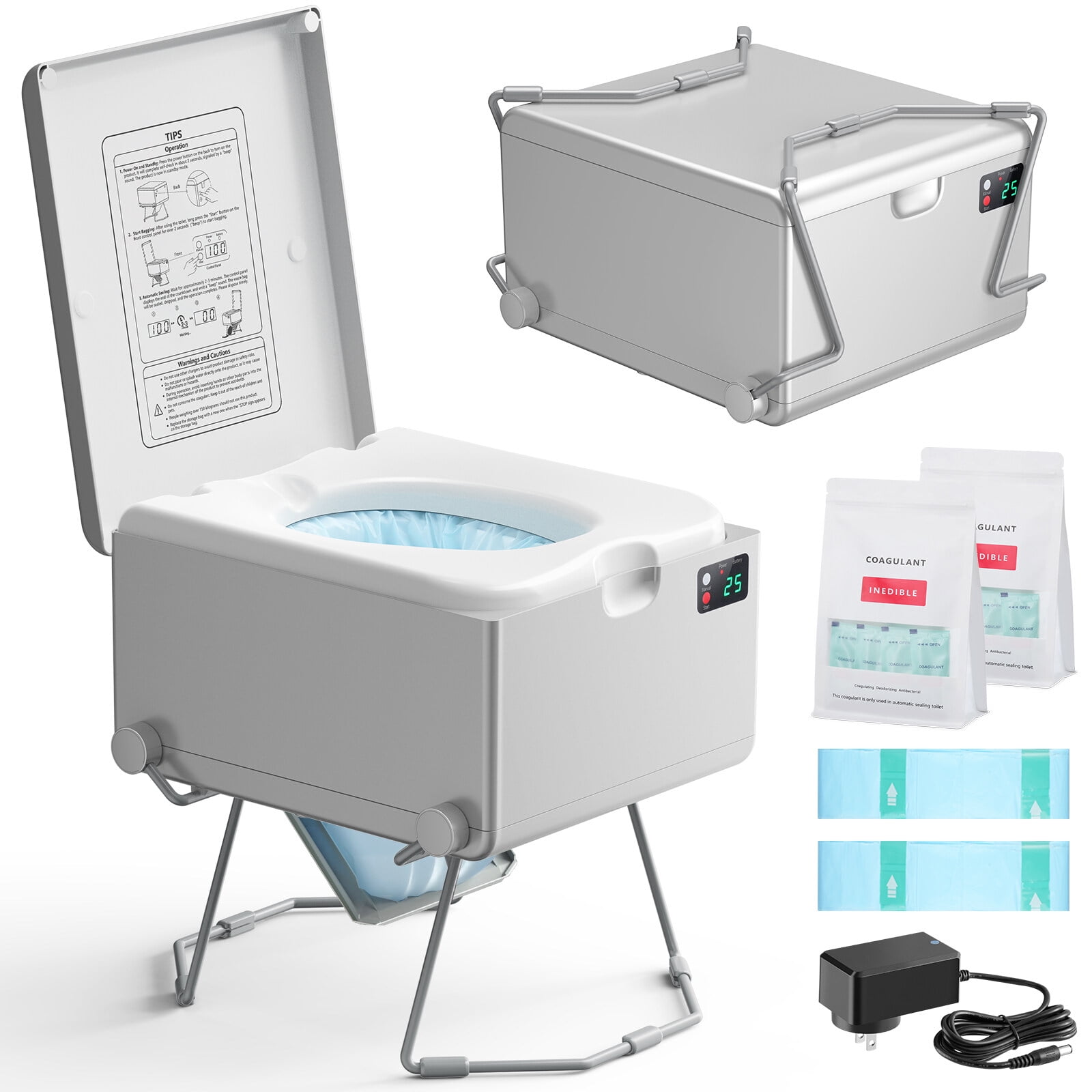 Dry Flush Toilet, Portable Toilet for Camping & Outdoor [Odorless & One ...