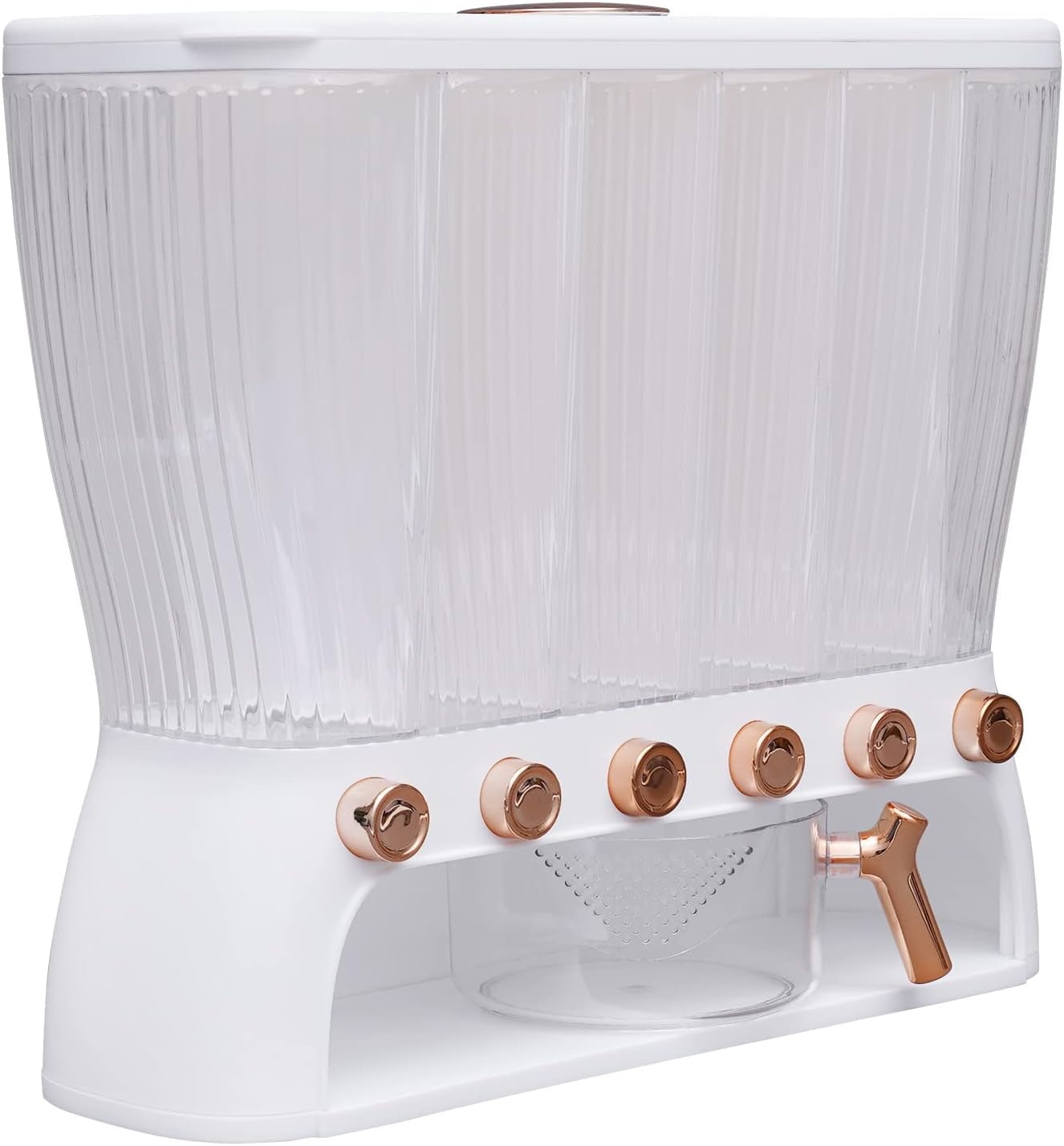 Dry Food Dispenser with Measuring Cup, 6 Grid Wall Mounted Beans ...