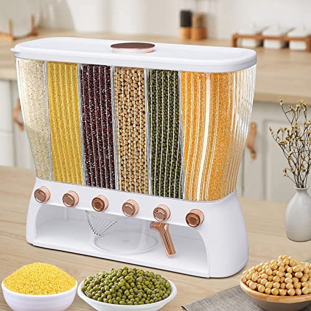 Dry Food Dispenser Rice & Grain Dispenser 6 Grid Bean Dispenser Grains ...