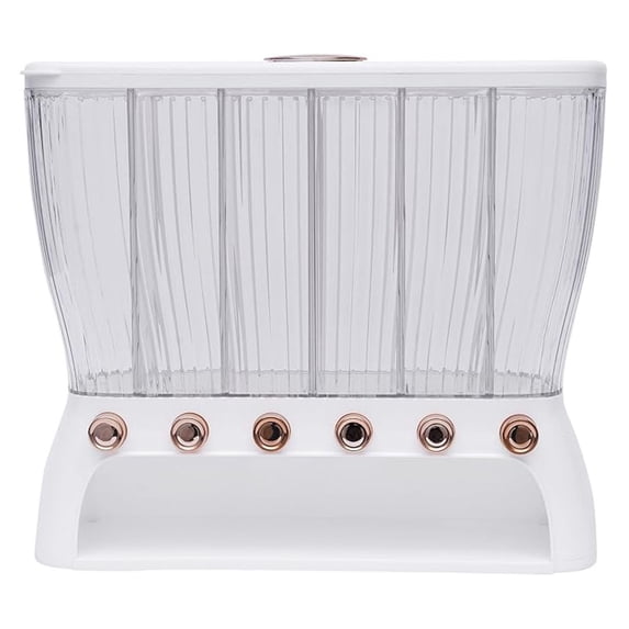 Dry Food Dispenser Wall Mounted 6 Grid Rice Dispenser Kitchen Storage ...