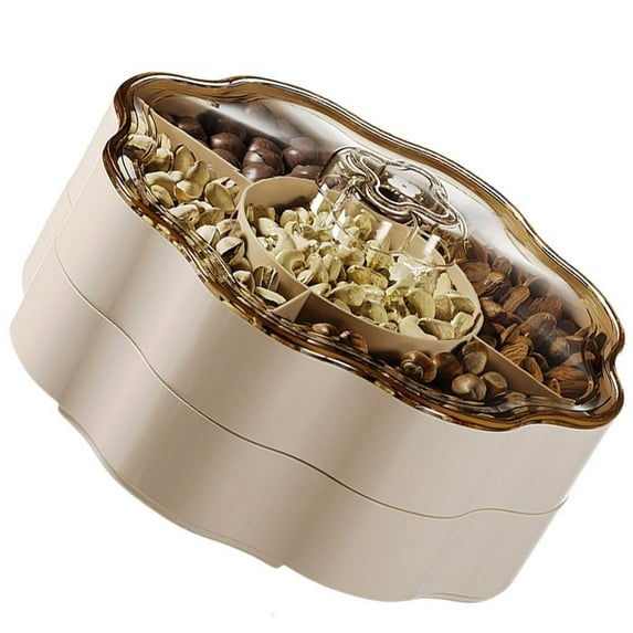 Dry Fruit Container with Cover 5 Compartments Candy Dispenser Plastic ...