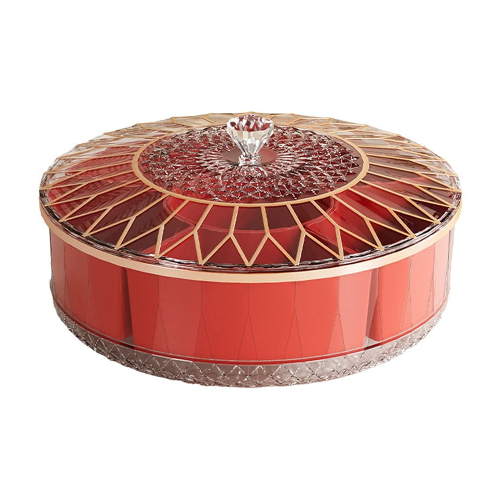 Dry Fruit Tray with Lid - Snack Serving Trays, 6 Compartments Plastic ...