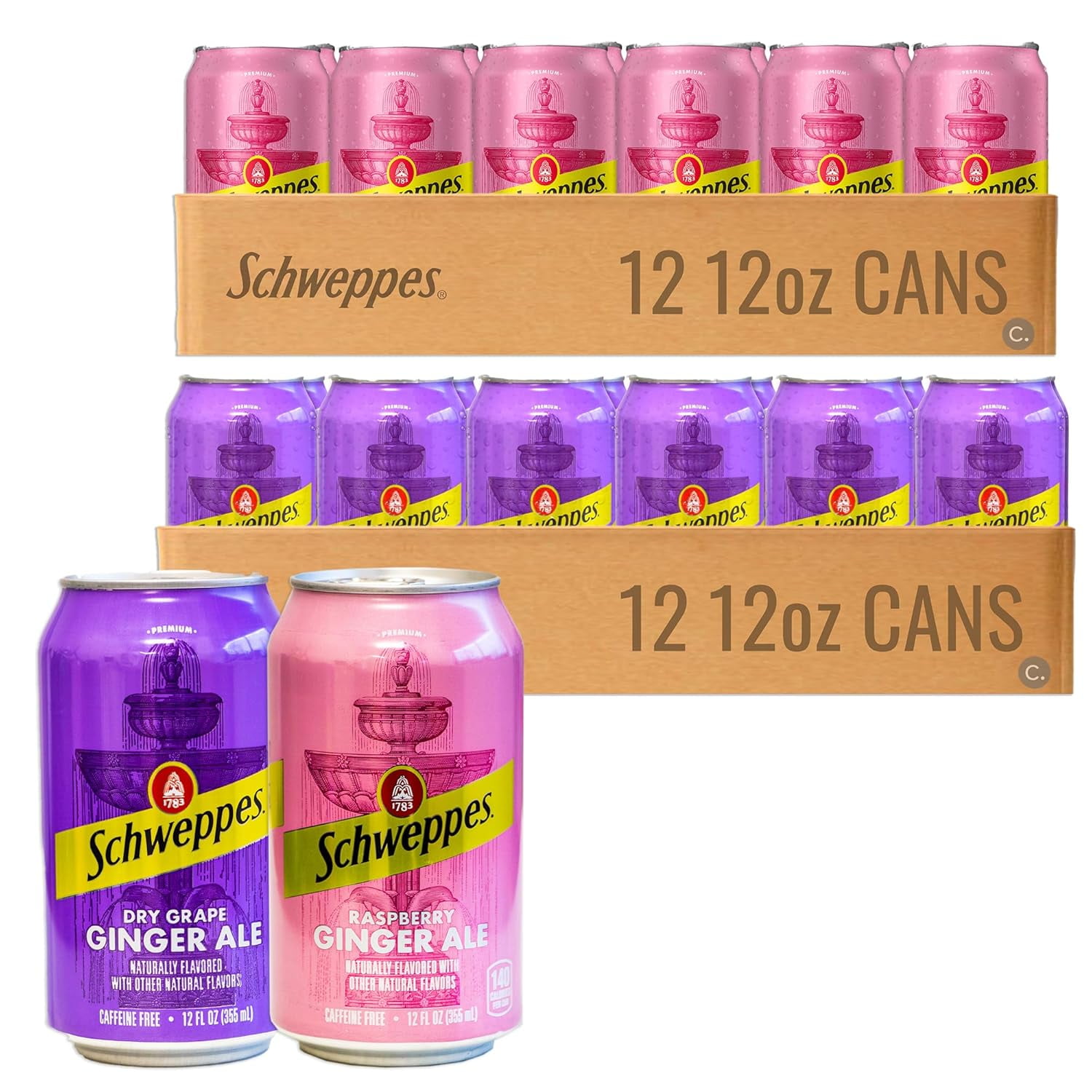 Dry Grape Ale (12, 12oz cans) - Raspberry Ale (12, 12oz cans) - Variety Pack - Refreshingly ...
