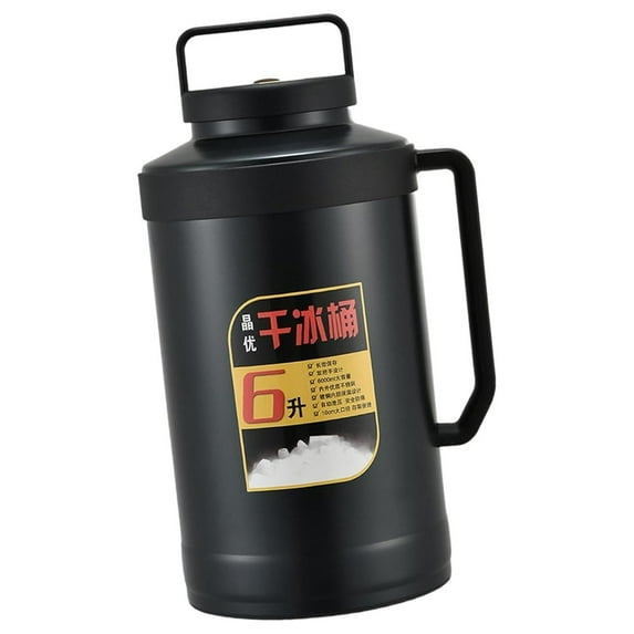 Dry Ice Bucket Dry Ice Carrying Jar 6L Thermal Water Bottle with Handle ...