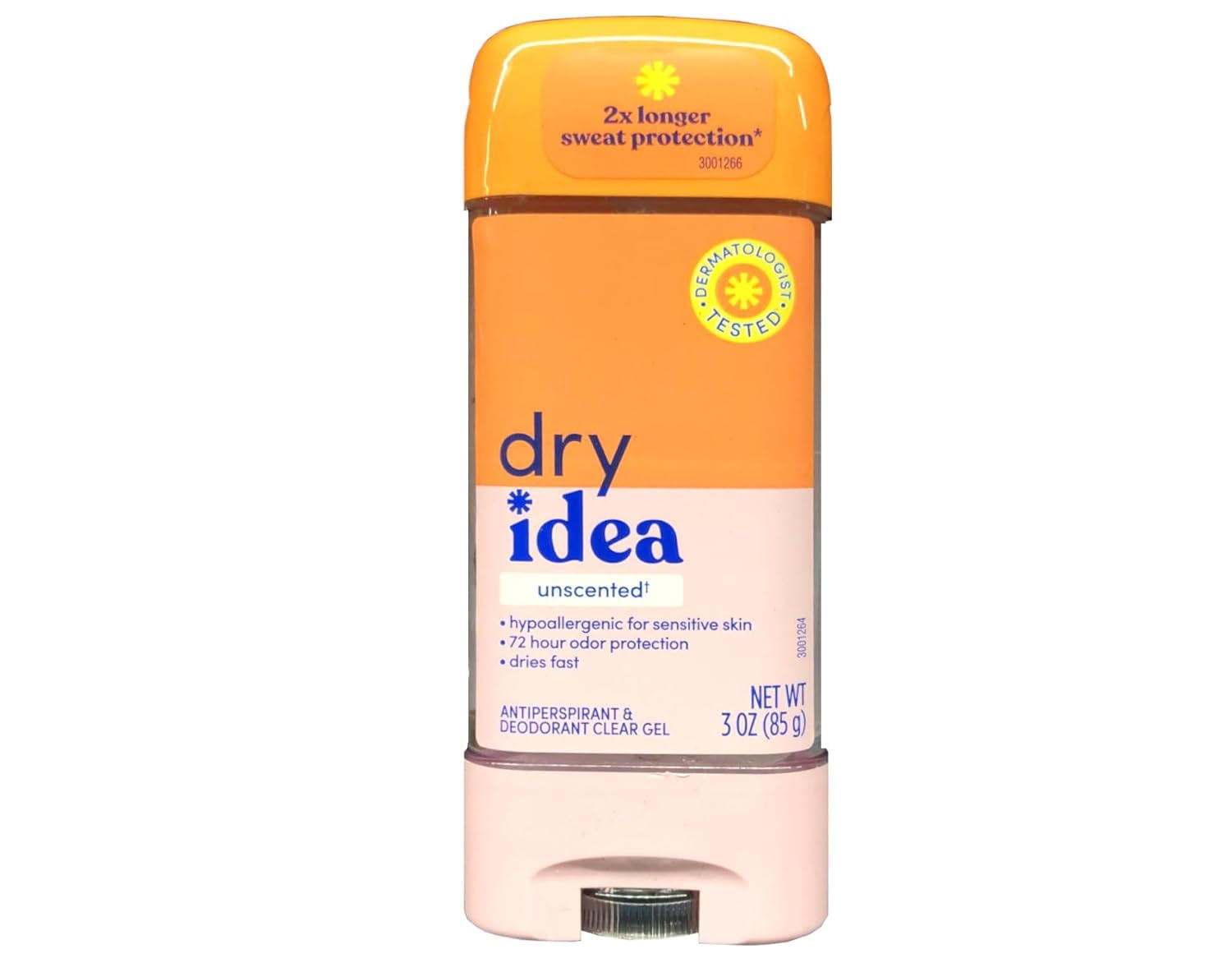 Dry Idea Anti-Perspirant and Deodorant, 72 Hour Protection, Unscented ...