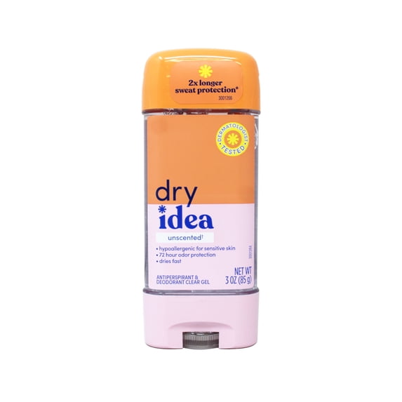 Dry Idea Anti-Perspirant and Deodorant, 72 Hour Protection, Unscented ...