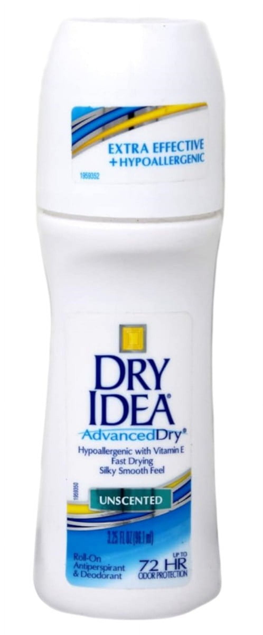 Dry Idea Deodorant 3.25oz Roll On Unscented Antiperspirant (Pack of 2 ...