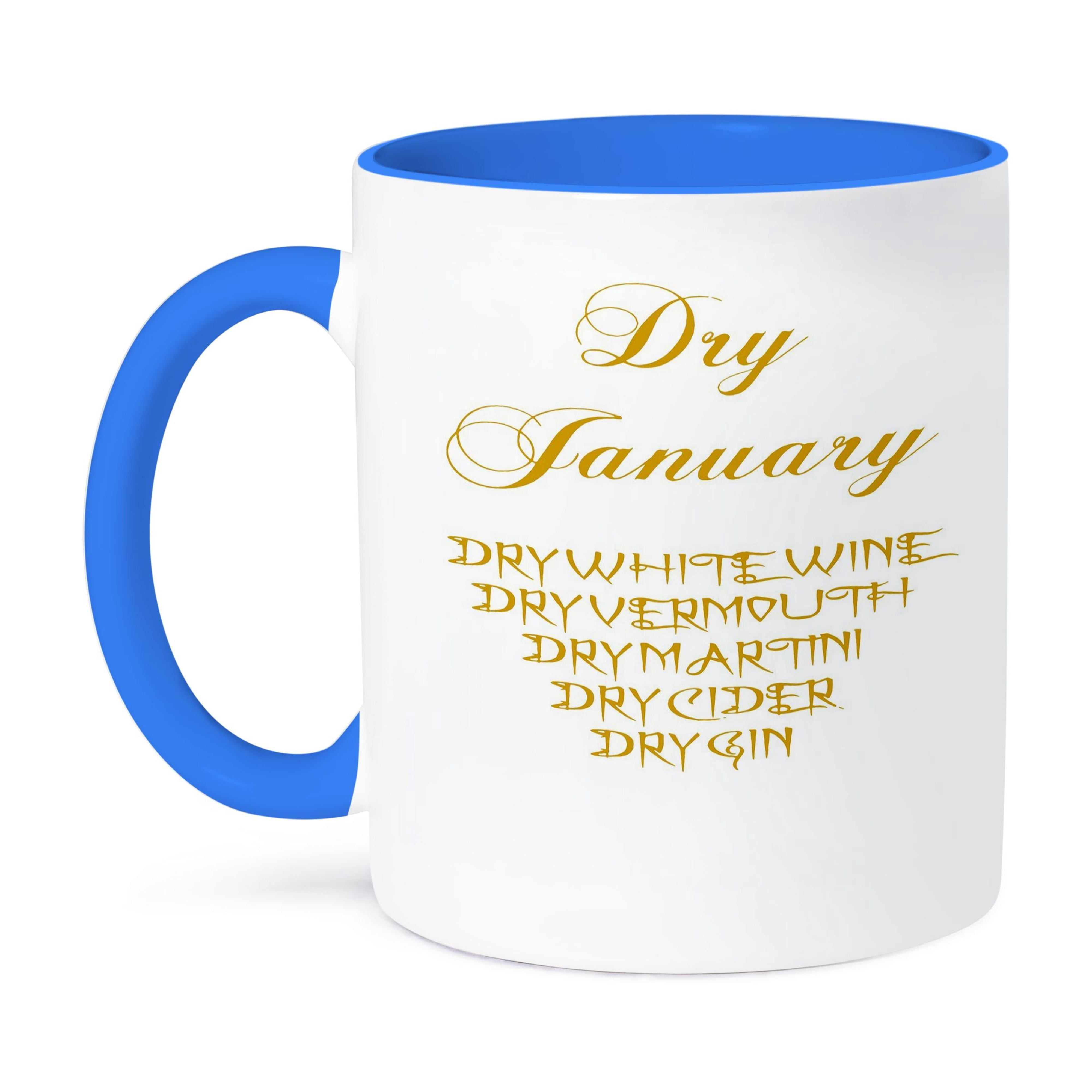 Dry January Allowed Drinks List, 15oz Two-Tone Blue Mug - Walmart.com