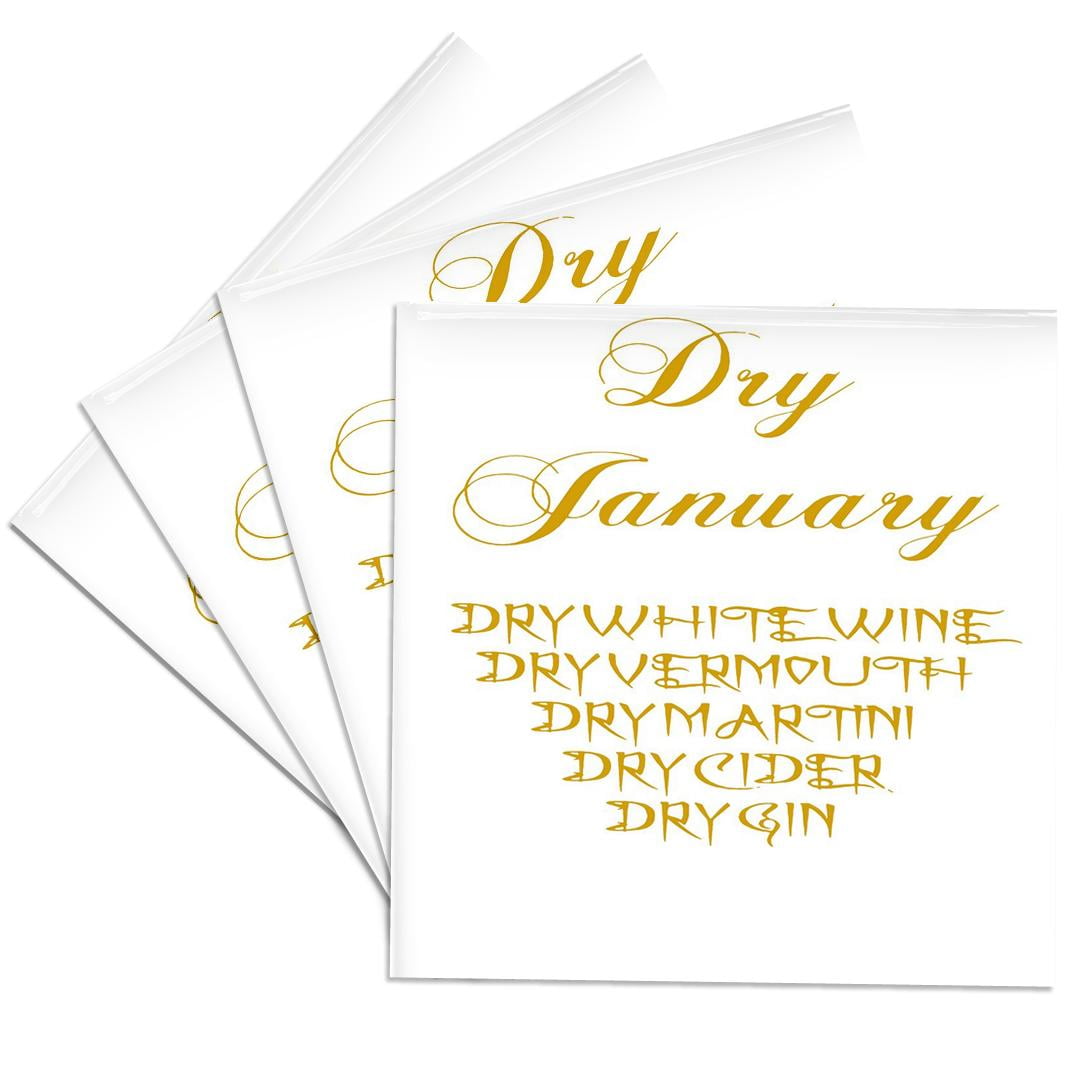 3drose, Dry January Allowed Drinks List, Set of 4 Ceramic Tile Coasters ...