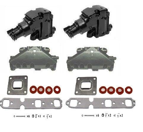 Dry Joint Exhaust Manifold Kit with Risers/Elbows for Mercruiser 4.3L ...