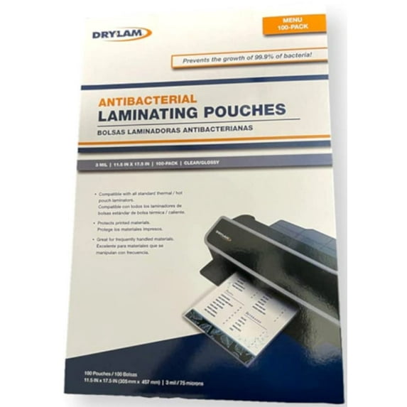 Dry-Lam ANTIPLDGRG3 Box of 100 Laminating Pouches, 12" x 18", 4 mil ...