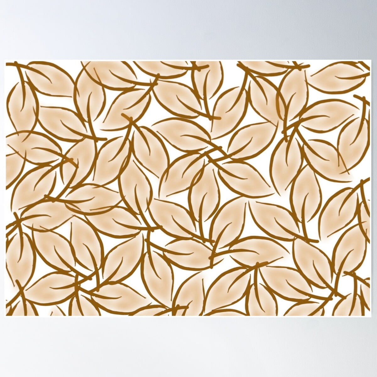 Dry Leaves Pattern Poster Wall Art, Modern Wall Decor For Living Room ...