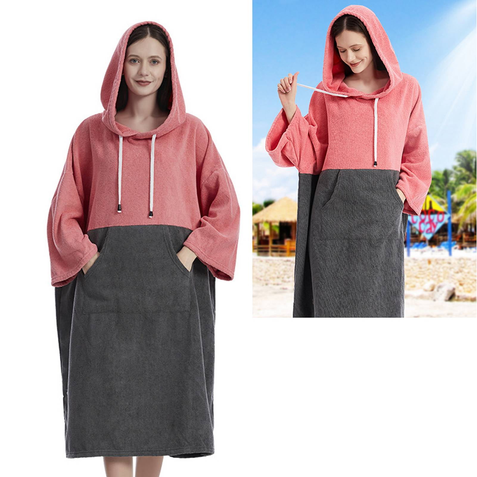 Dry Quick Dry Bath Towels Pool Changing Robe Quick-Dry Poncho Surfing ...