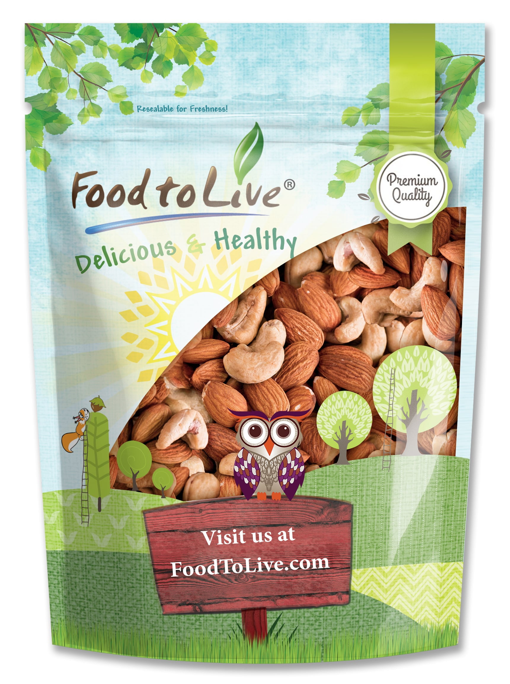 Dry Roasted Almonds and Cashews Mix, 2 Pounds – Unsalted Oven Roasted ...