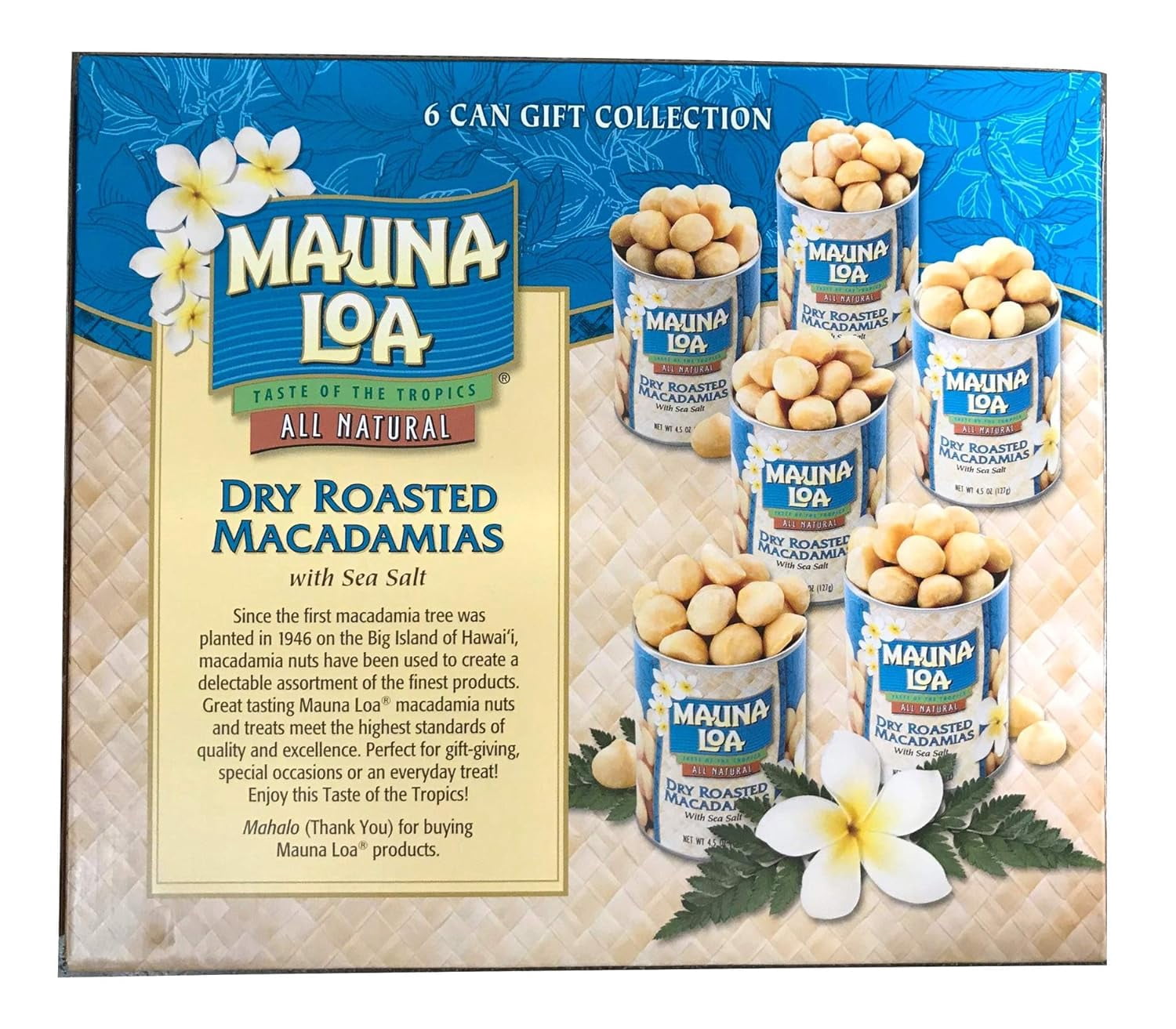 Dry Roasted Macadamia Nuts 4.0oz Tin Can (Pack of 6) - Walmart.com