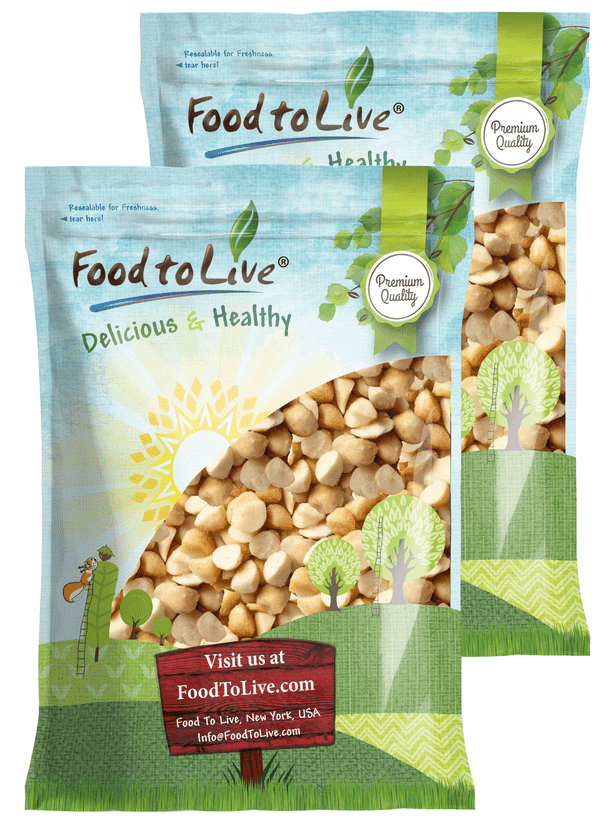 Dry Roasted Macadamia Nuts Halves and Pieces with Himalayan Salt, 16 ...