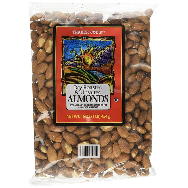 Dry Roasted & Unsalted Almonds, 16 Ounce - Walmart.com