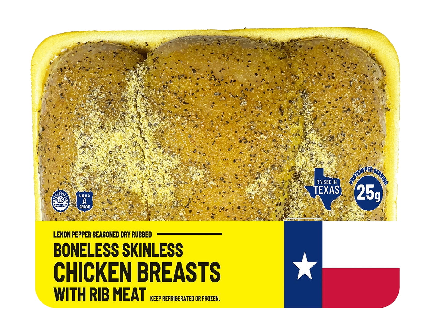 Dry Rubbed Lemon Pepper Seasoning, Fresh Boneless Skinless Chicken ...