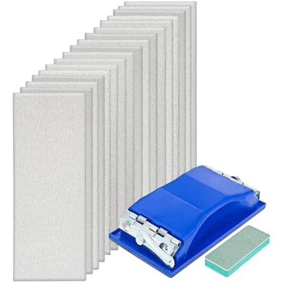 Dry Sandpaper Set,45 Sheets of 120 to 1000 Grit Sandpaper with Sanding ...
