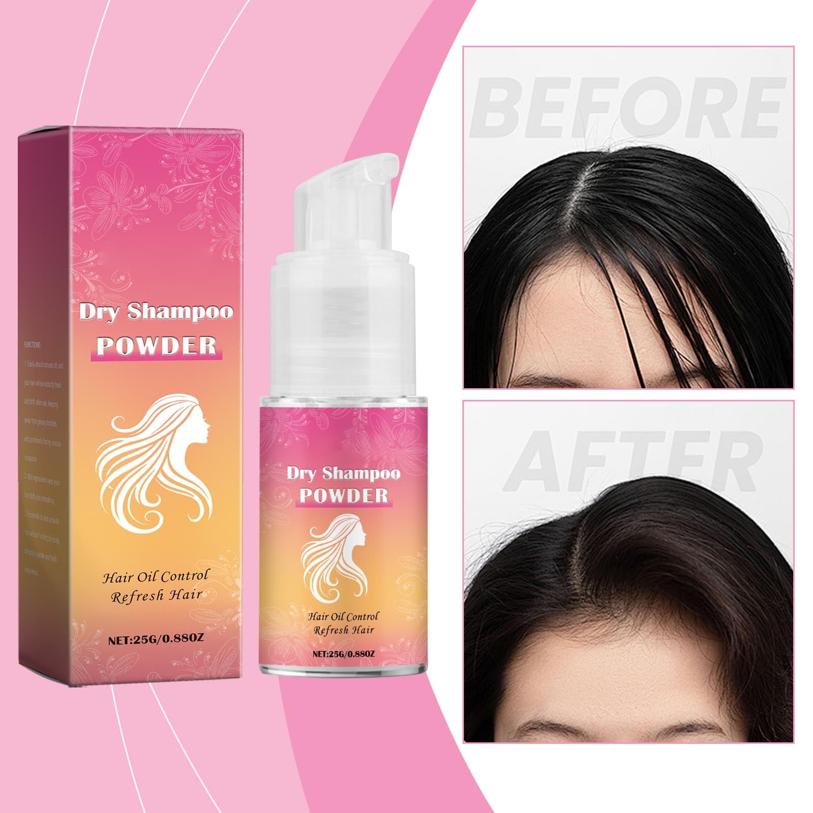 Dry Shampoo Powder For Dark Hair Instant Oil Control Volume Formula Dry ...